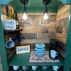 Hunter Green Coffee Bar, Beverage Cabinet, Broyhill Hutch, Coffee and ...