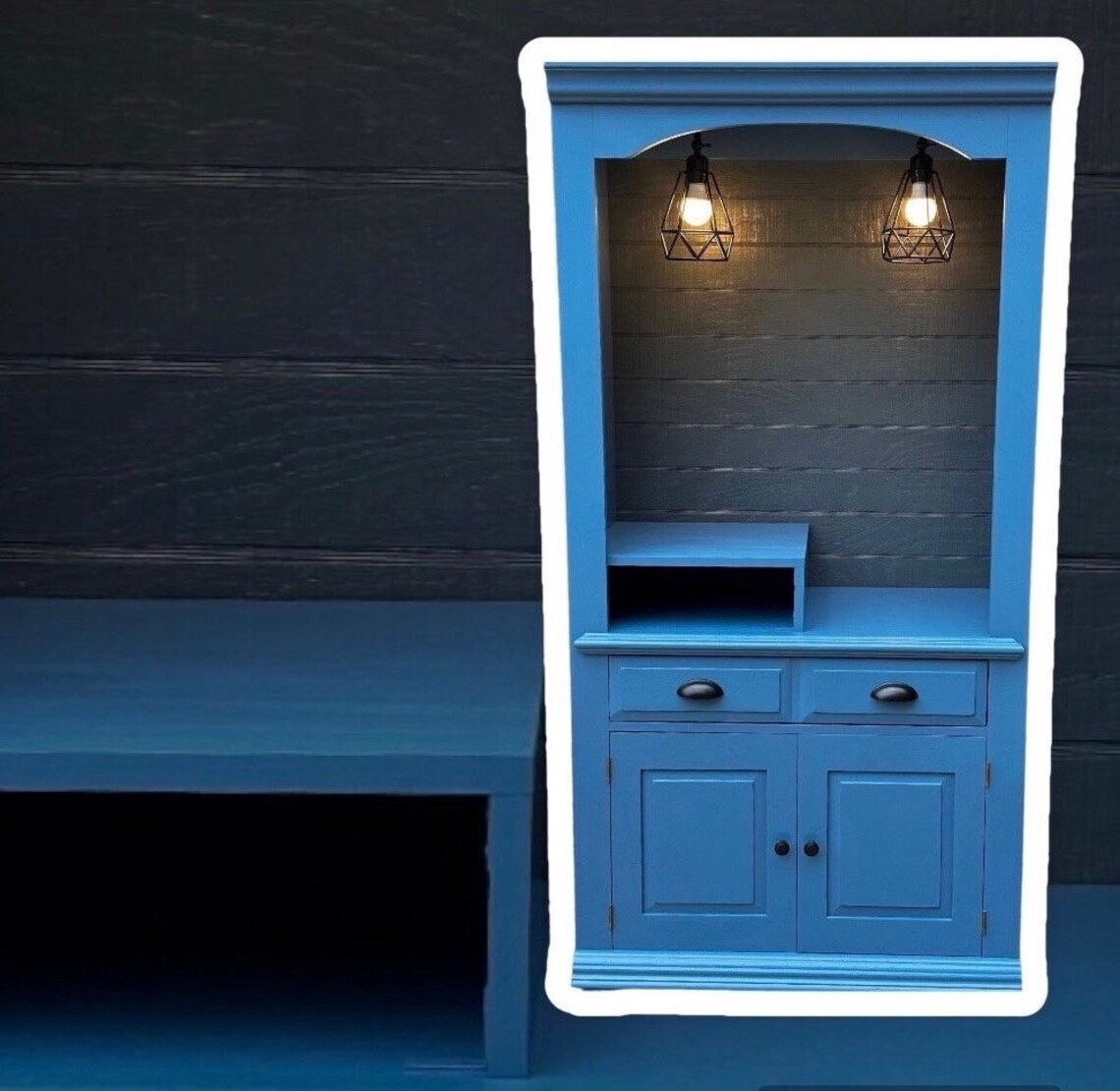 Blue and Grey Coffee Bar, Coffee Bar, Beverage Station, Coffee and Wine ...