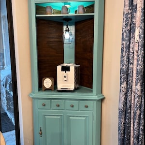 Beach House Decor, Reflecting Pool Corner Beverage Bar, Corner Hutch ...