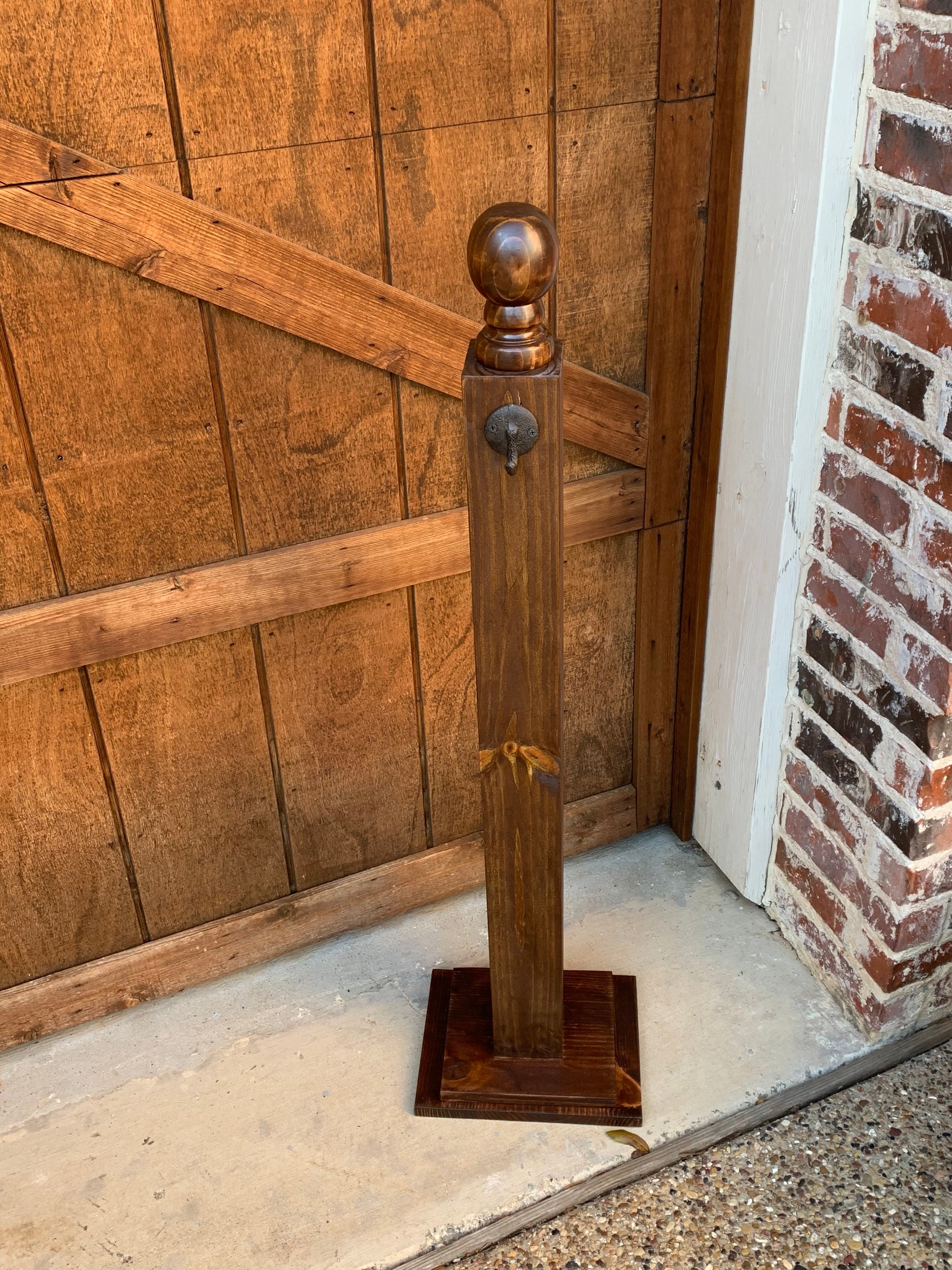 Wooden Banister With Hook for Front Entry Way, Porch Sign Post, Front ...