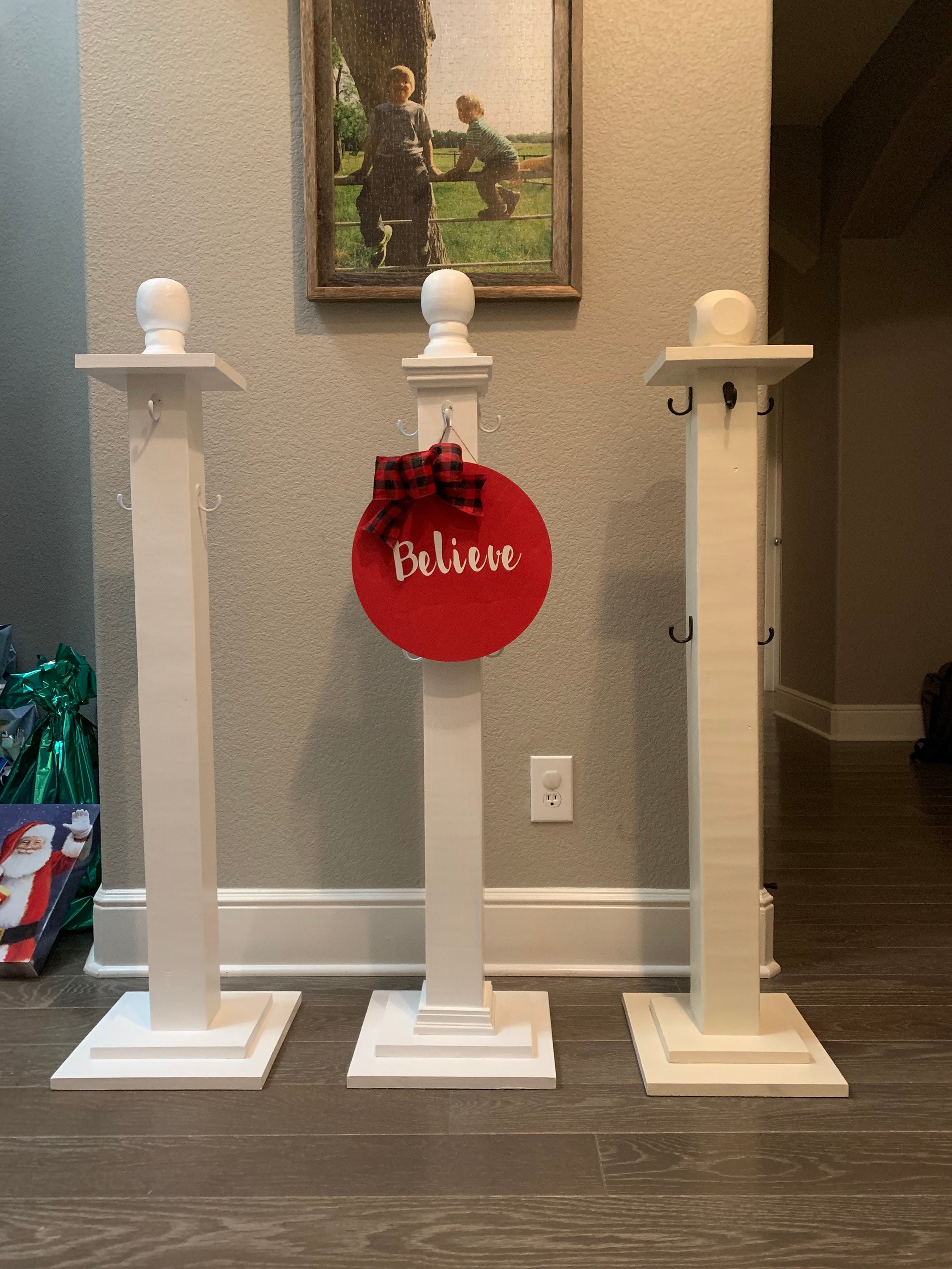 Wood Post, Banister Post, Front Door Decor, Stocking Holder - Etsy