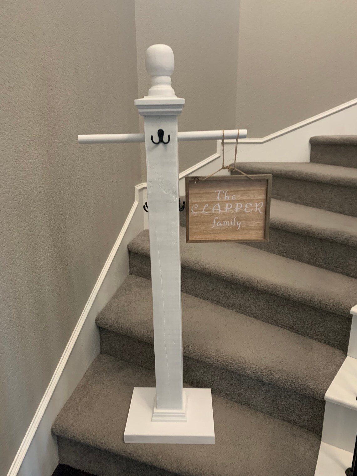 Personalized Banister Post Wood Banister Stocking Holder | Etsy