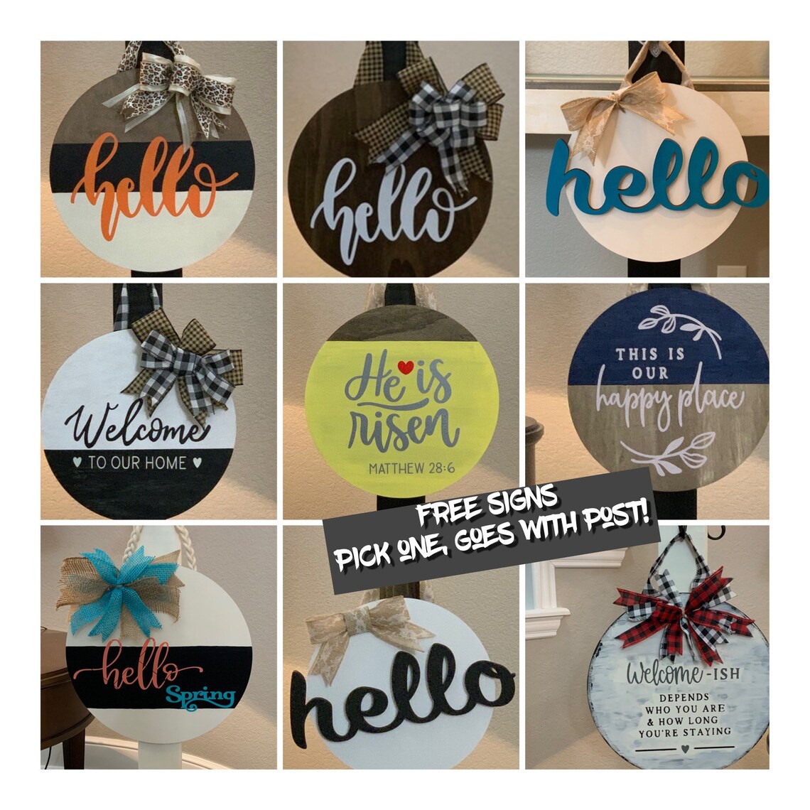 Banister Post Display, With a FREE Personalized Sign, Sign Holder Post ...