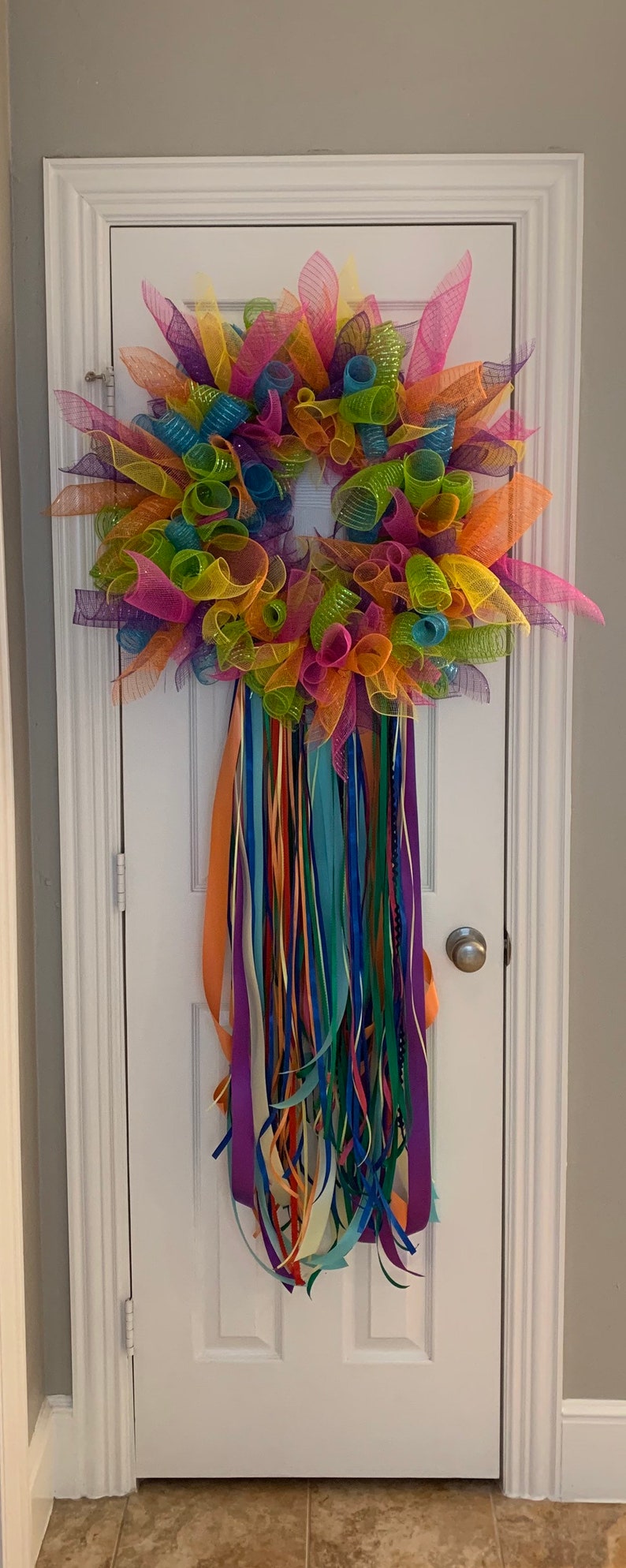 Fiesta wreath celebration wreath multicolored wreath party | Etsy