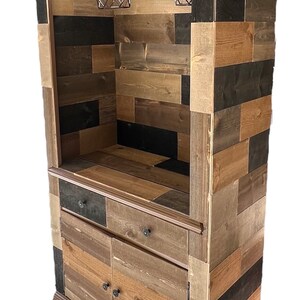 Barn Wood Cabin Hutch, Rustic Cabin Decor, Coffee and Wine Bar ...