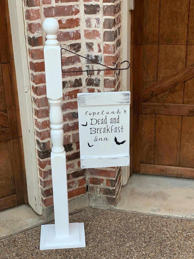 Banister Post & Halloween Sign Wood Stake Sign Holder - Etsy