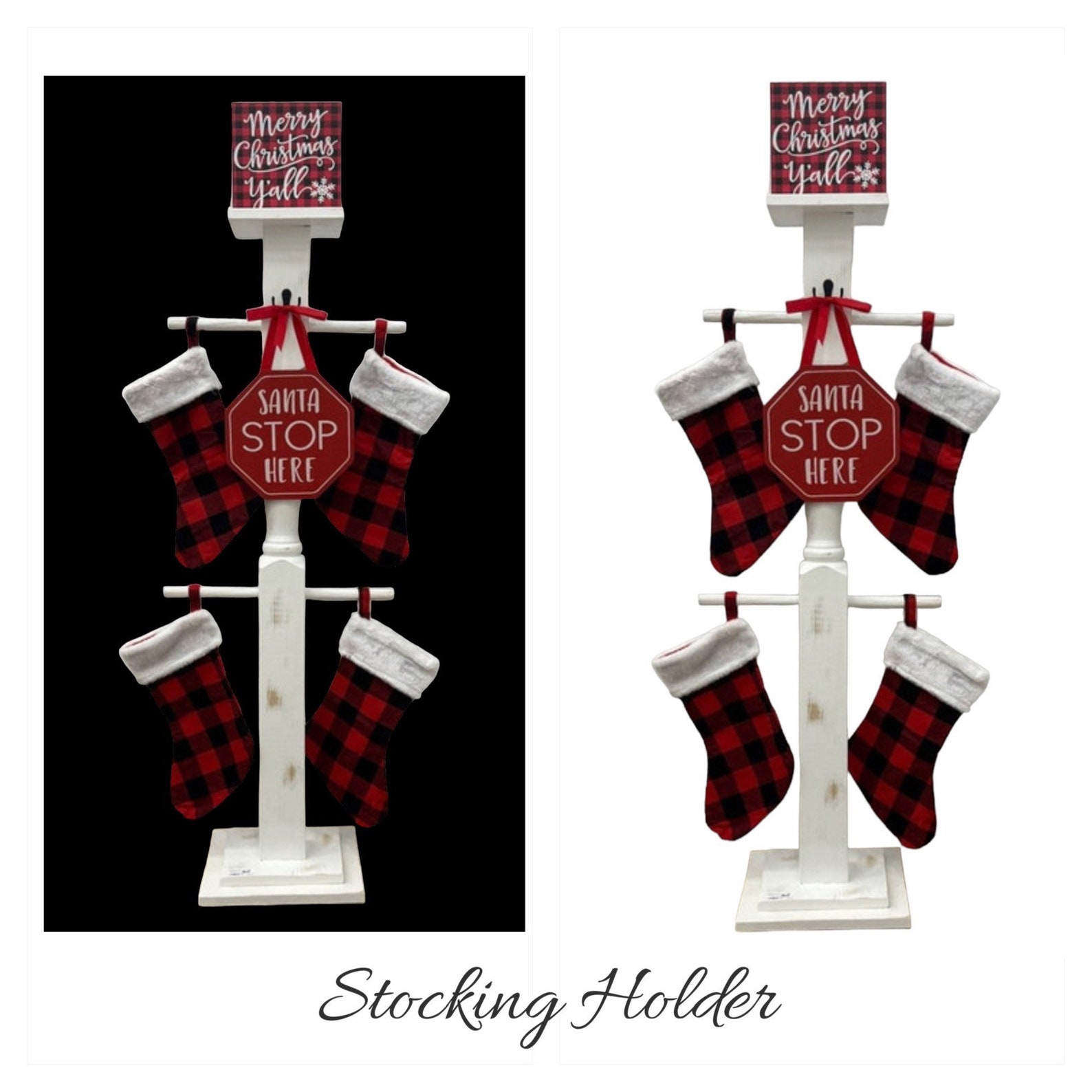 Stocking Holder, Banister Post, Christmas Post & Stockings - Etsy