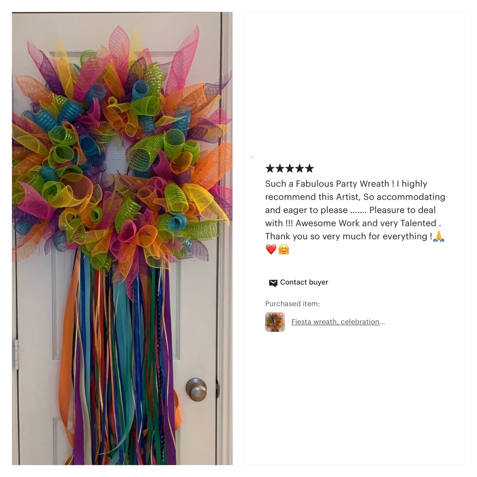 Fiesta Wreath Celebration Wreath Multicolored Wreath Party - Etsy