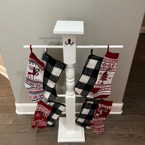Christmas Stocking Post, Wood Banister Post With Removable Poles - Etsy