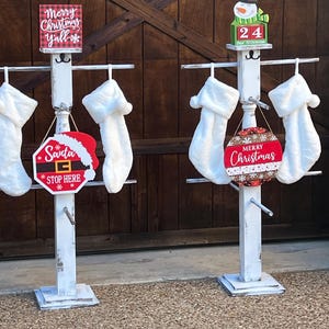 Stocking Holder, Banister Post, Christmas Post & Stockings - Etsy