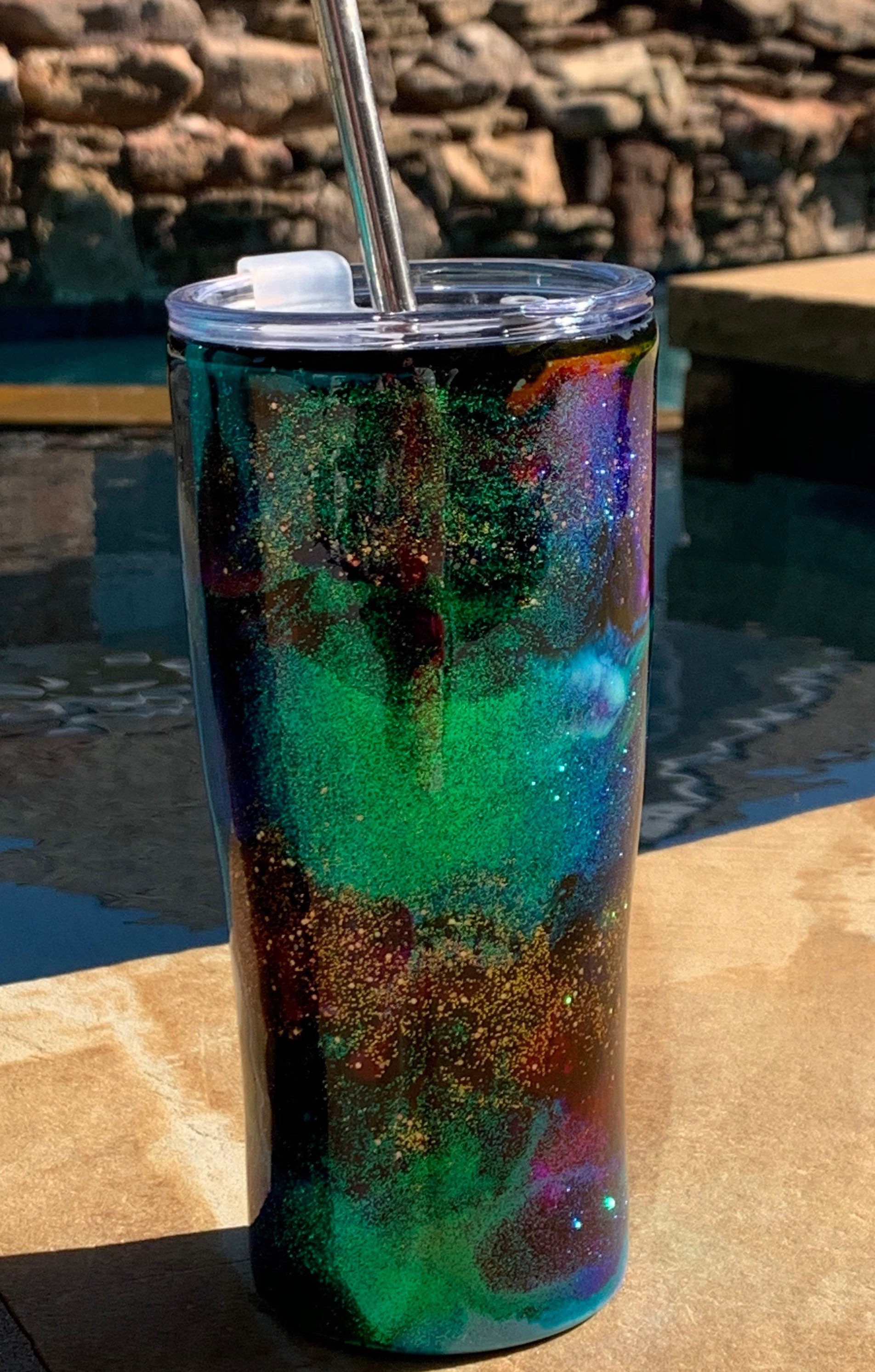 Galaxy Glitter Tumbler, Personalized Galaxy Cup, Galaxy Name Tumbler ...