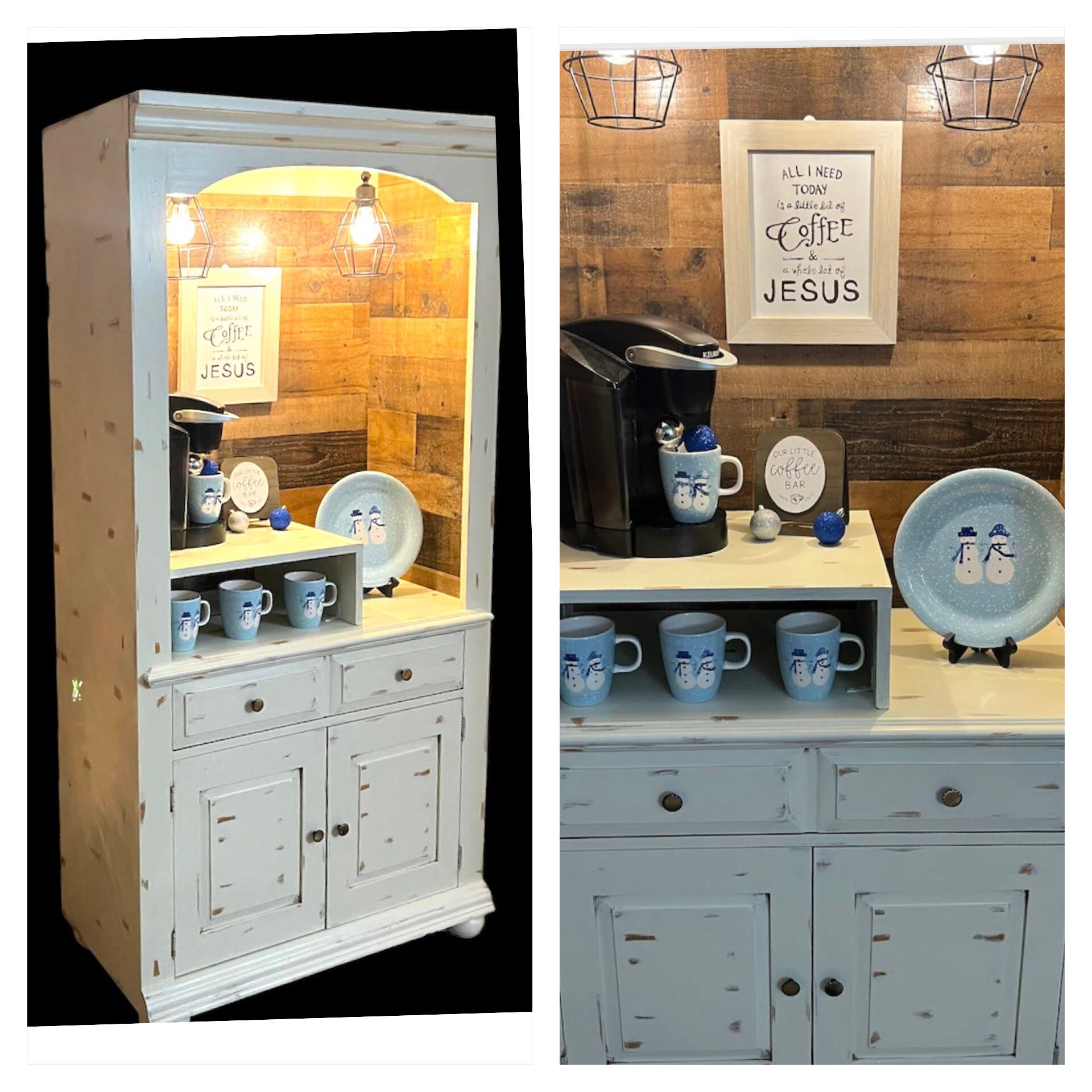 Distressed Hutch Antique White Cabinet Farmhouse Furniture - Etsy