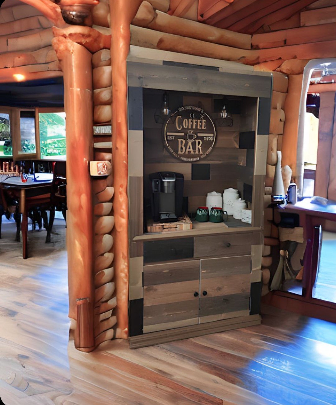 Lodge Coffee Bar, Beverage Station, Hunting Furniture, Solid Barn Wood ...