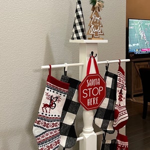 Christmas Stocking Post, Wood Banister Post With Removable Poles - Etsy