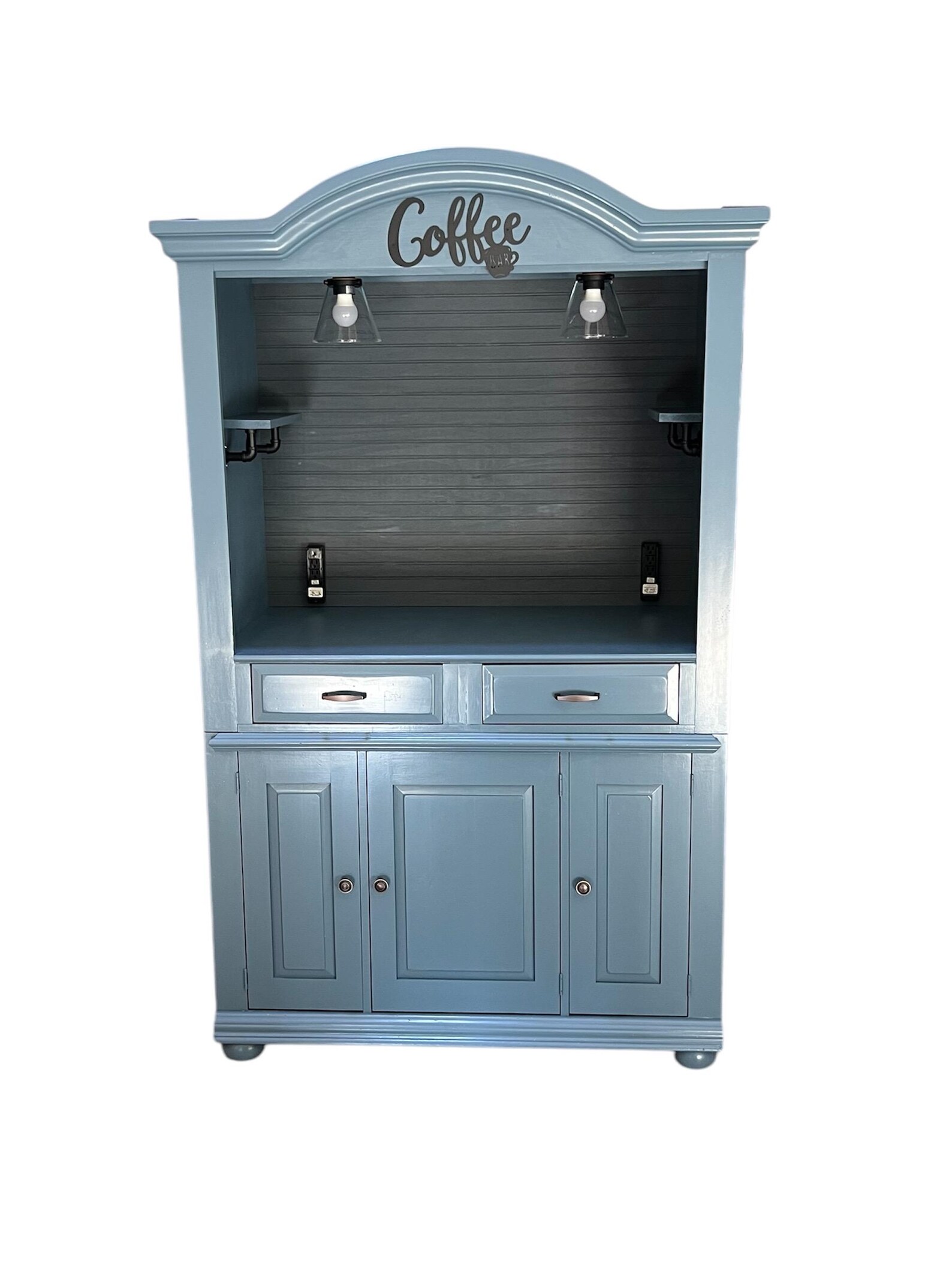 50-inch Beverage Cabinet, Smoky Blue, Coffee and Wine Bar, Customizable ...