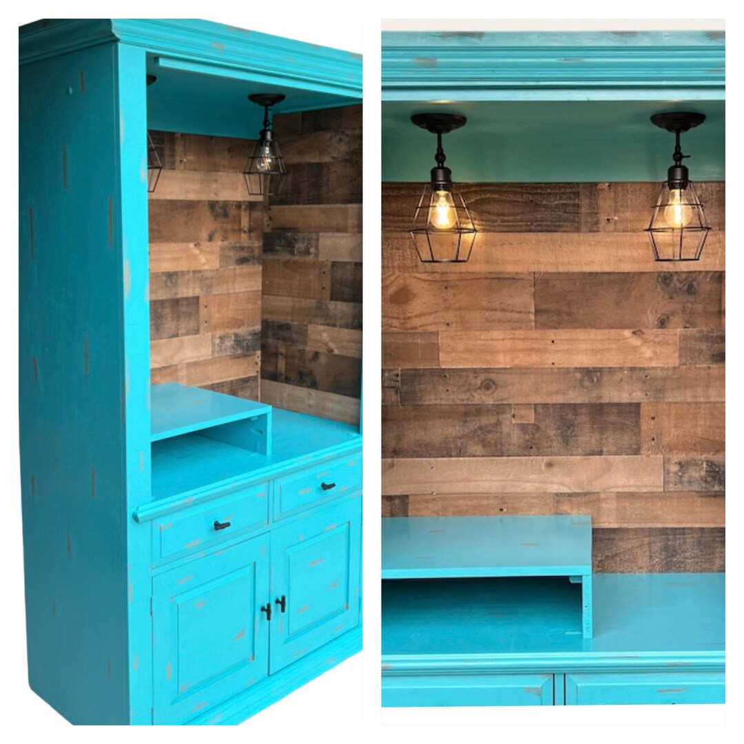 Farmhouse Hutch Shabby Chic Furniture Turquoise Hutch - Etsy