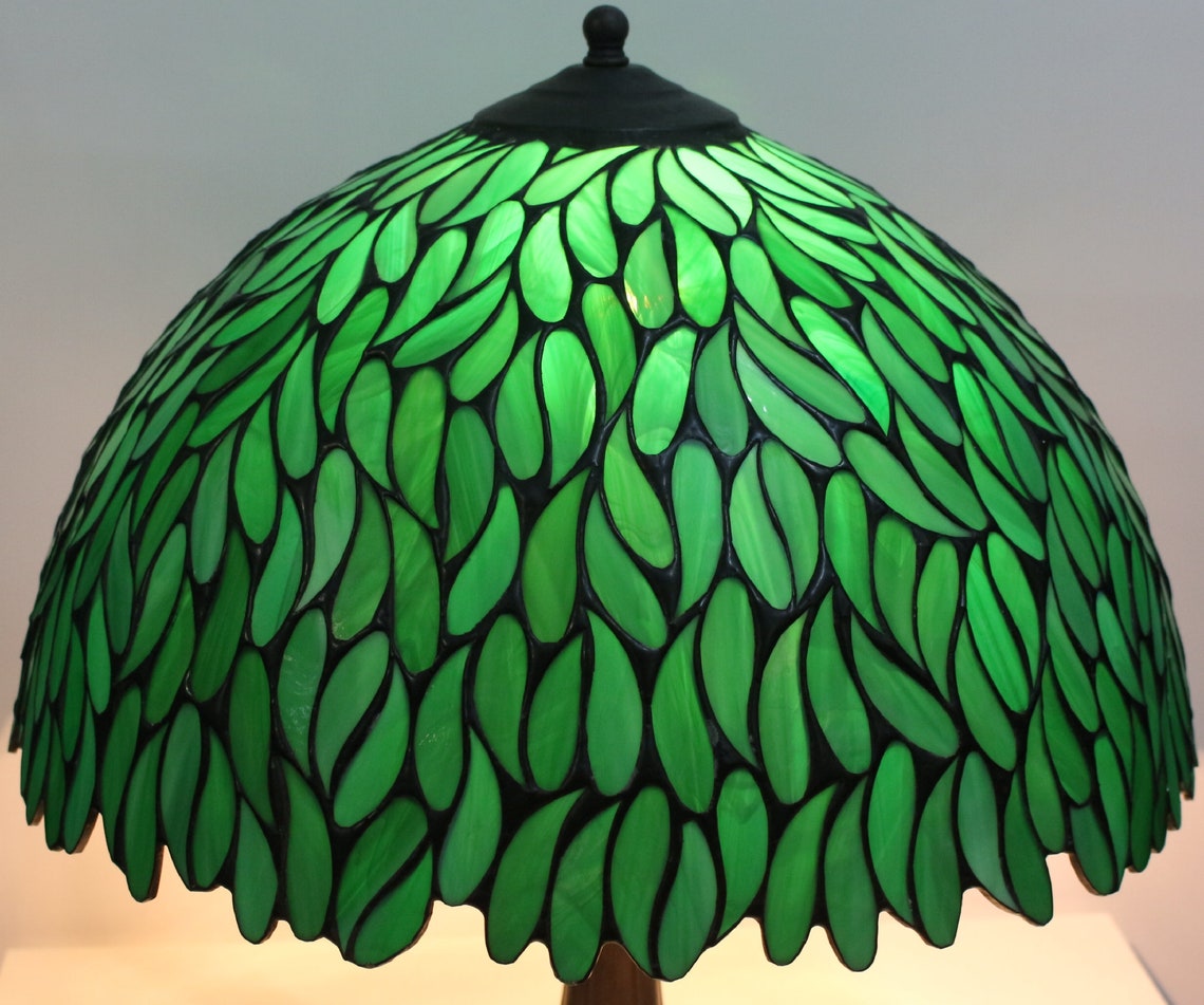 Tiffany Standing Lamp green Leaf - Etsy