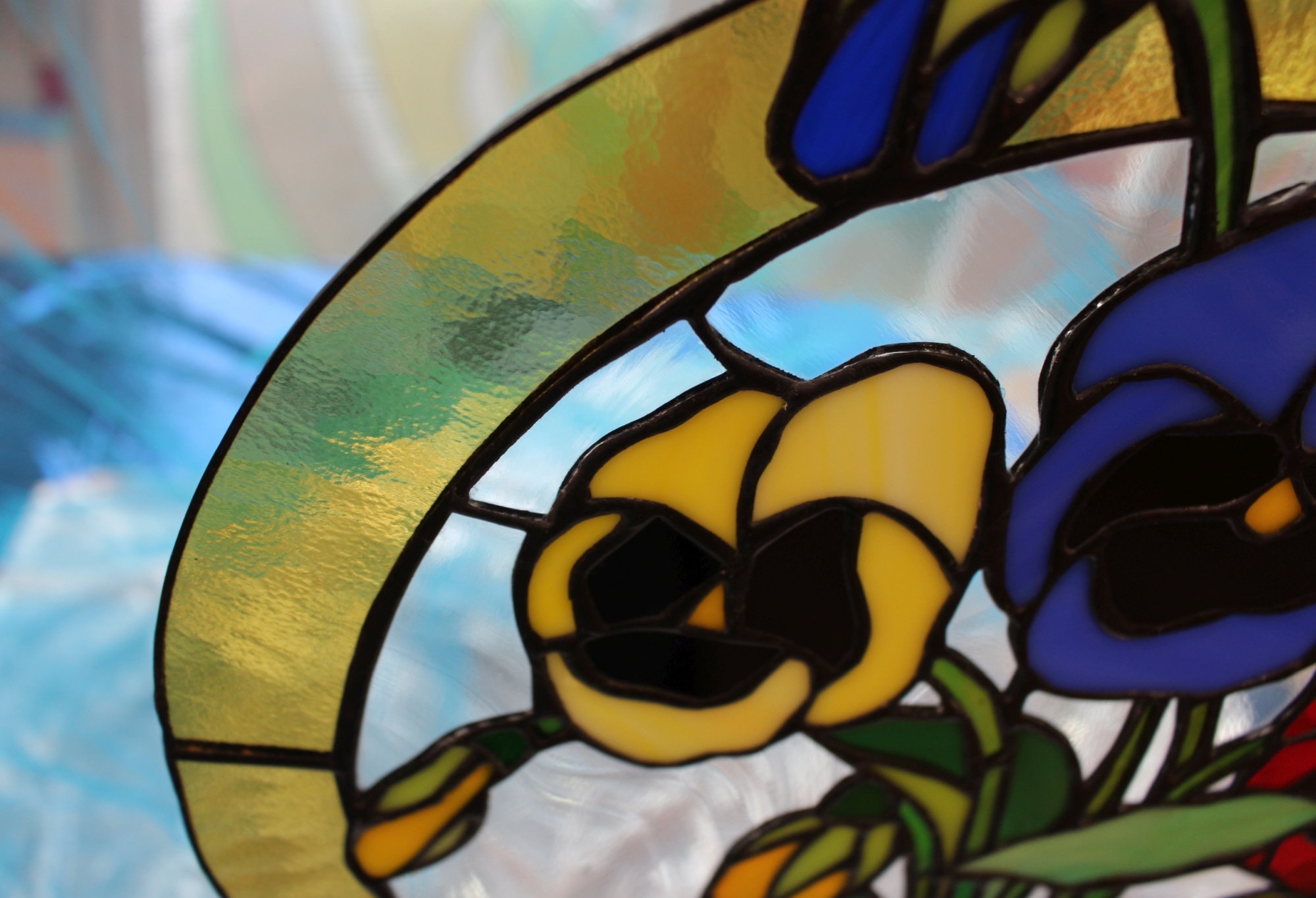 Stained Glass Pansy Suncatcher Window Decoration Window - Etsy