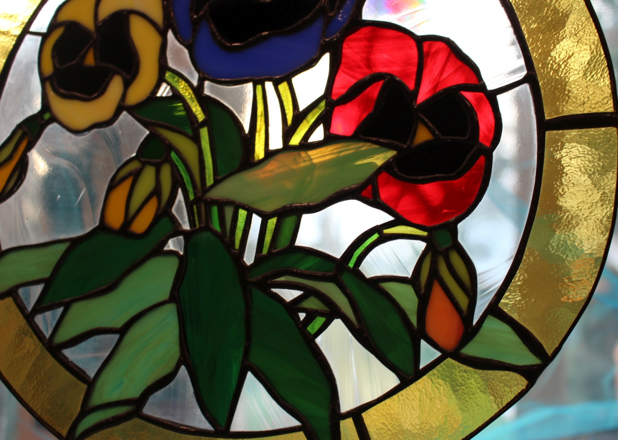 Stained Glass Pansy Suncatcher Window Decoration Window - Etsy