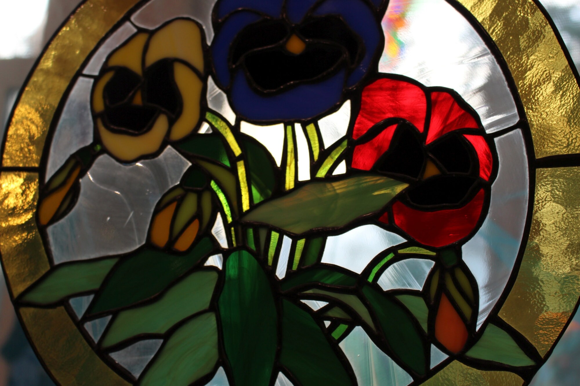 Stained Glass Pansy Suncatcher Window Decoration Window - Etsy