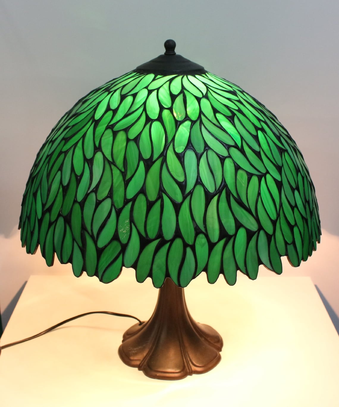 Tiffany Standing Lamp "green Leaf" - Etsy