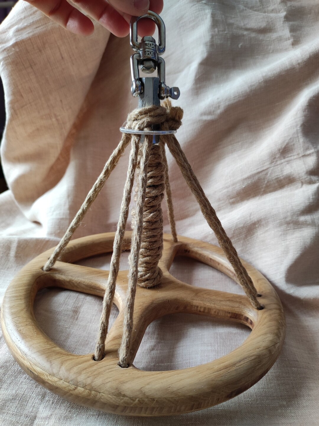 Ring "taverna" / Kinbaku Suspension Ring / Steel Core / Wooden Ring / Bdsm Ring / Shibari Ring ...