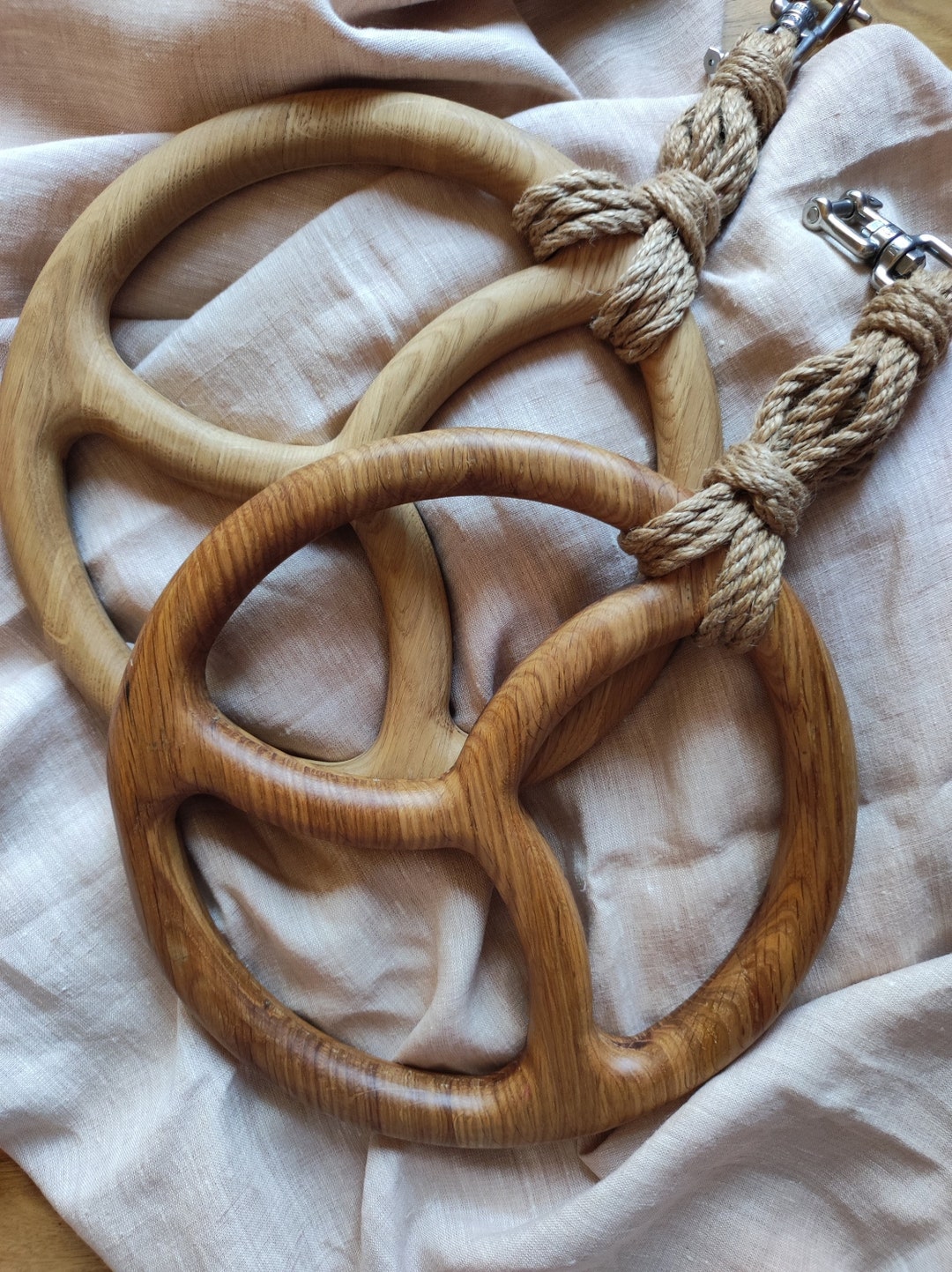 Ring "ancient OAK Trixel" / Kinbaku Suspension Ring / Shibari Ring / Steel Core / Wooden Ring ...