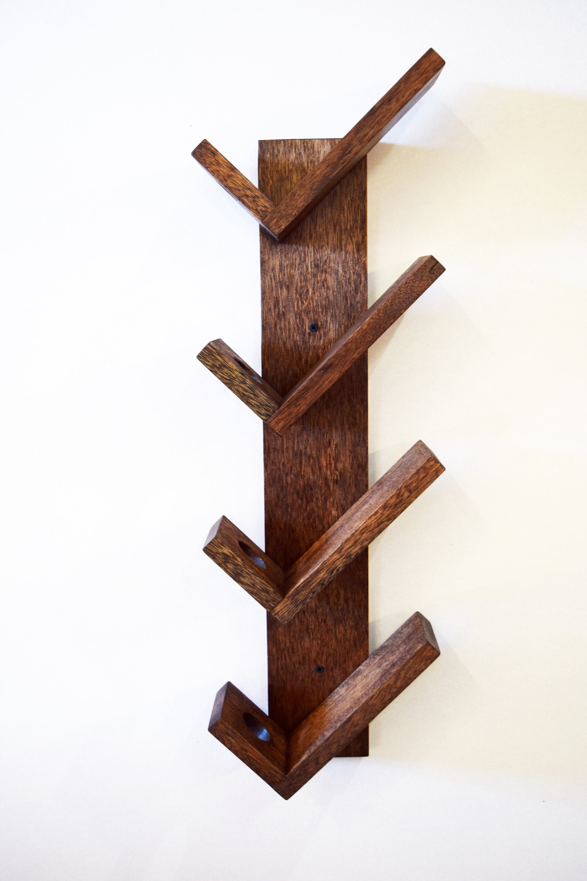 Vertical Wine Rack Mahogany Wood Modern Wall Mounting Wine - Etsy Canada