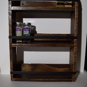 Rustic Reclaimed Wood Spice Wall Rack, Essential Oil Storage - Etsy