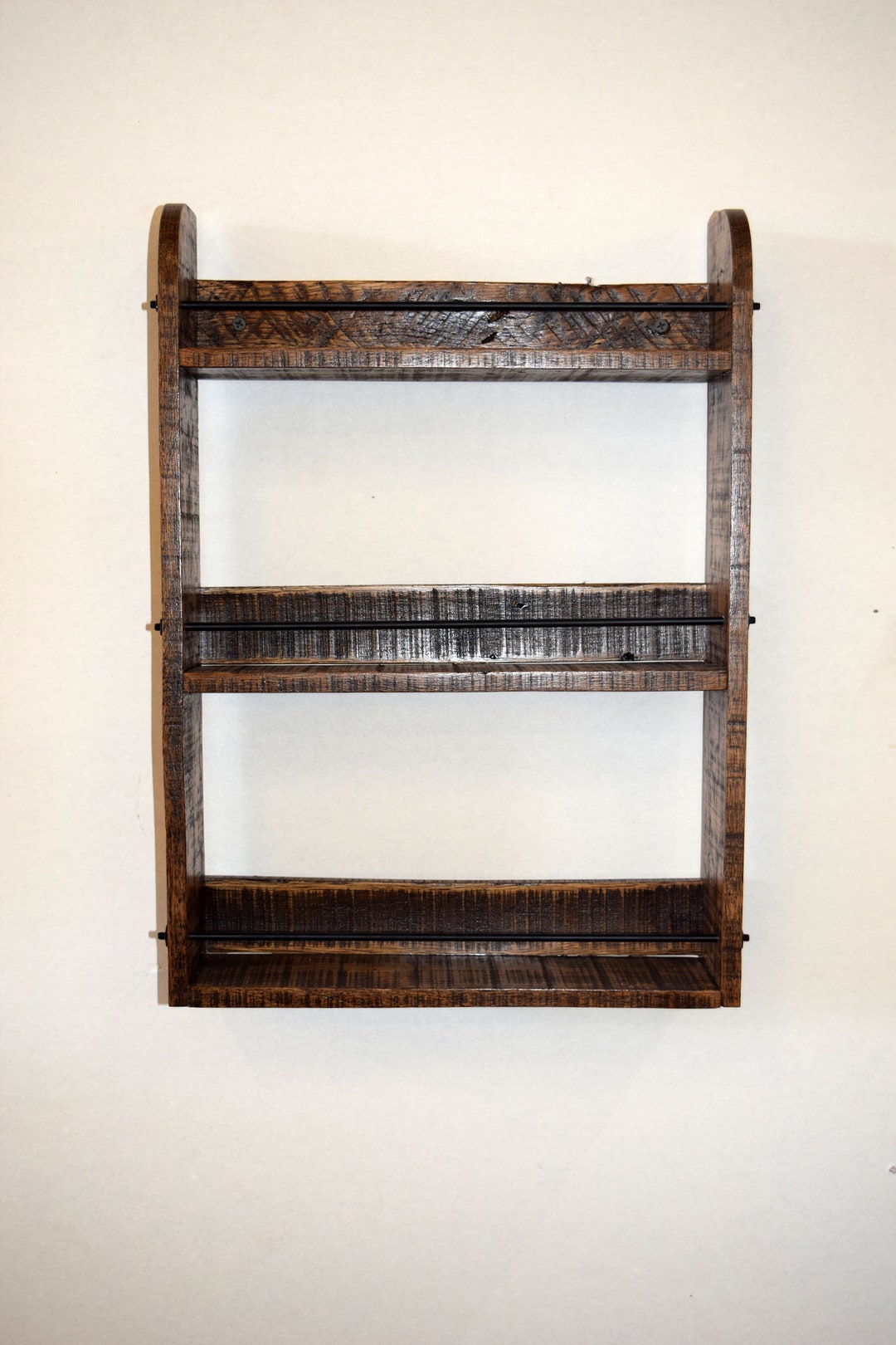Rustic Reclaimed Wood Spice Wall Rack, Essential Oil Storage - Etsy