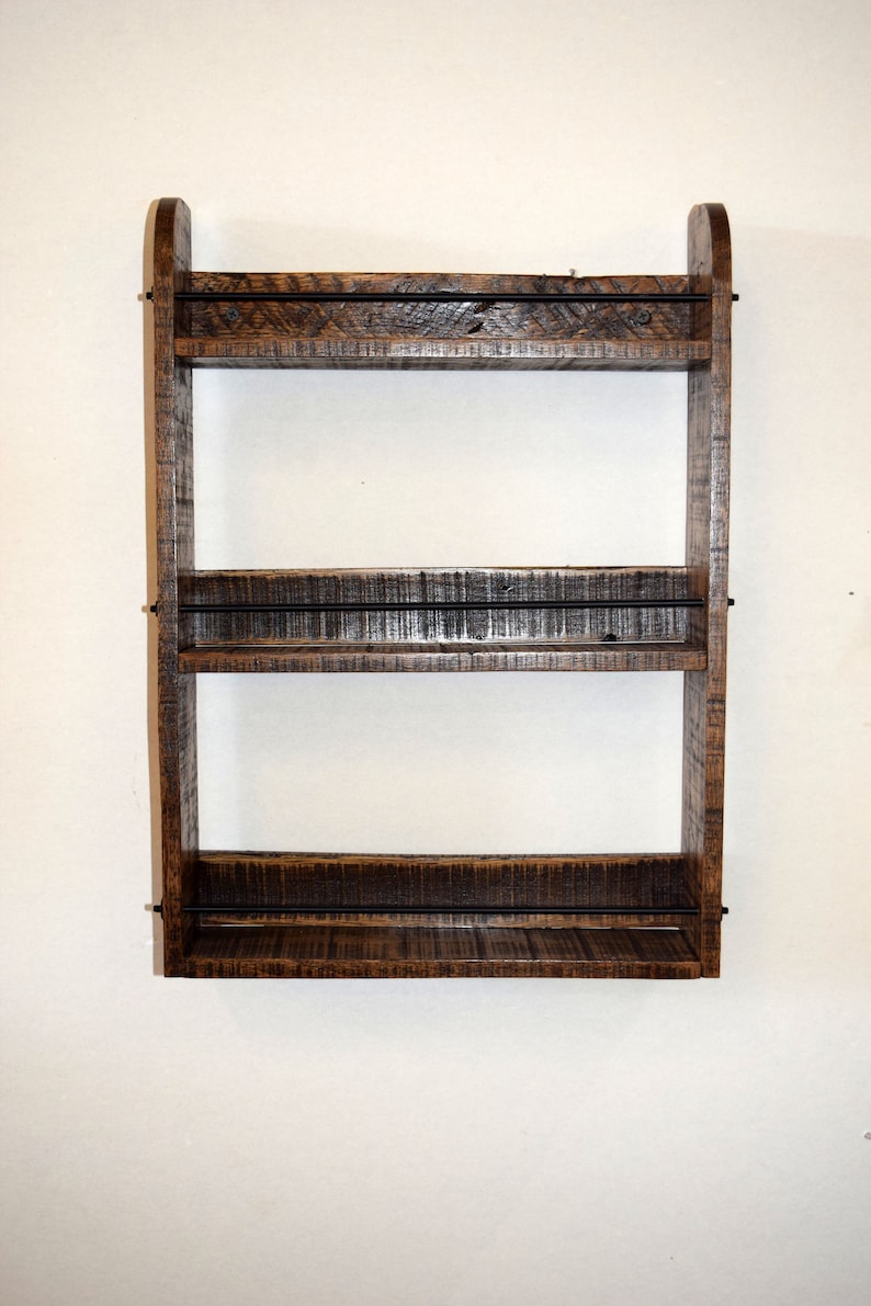 Rustic Reclaimed Wood Spice Wall Rack Essential Oil Storage - Etsy