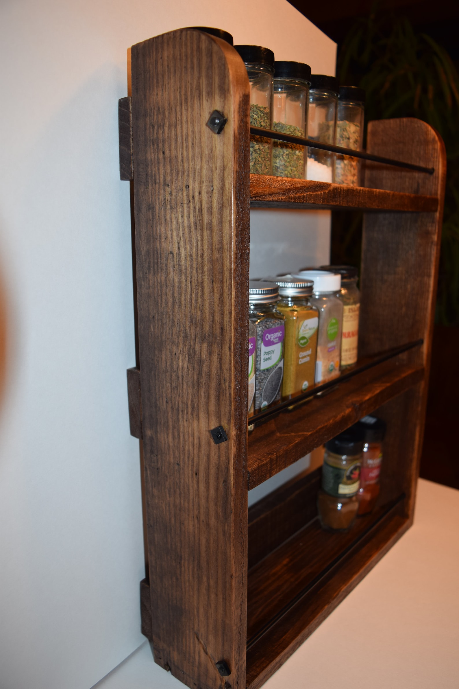 Rustic Reclaimed Wood Spice Wall Rack Essential Oil Storage - Etsy
