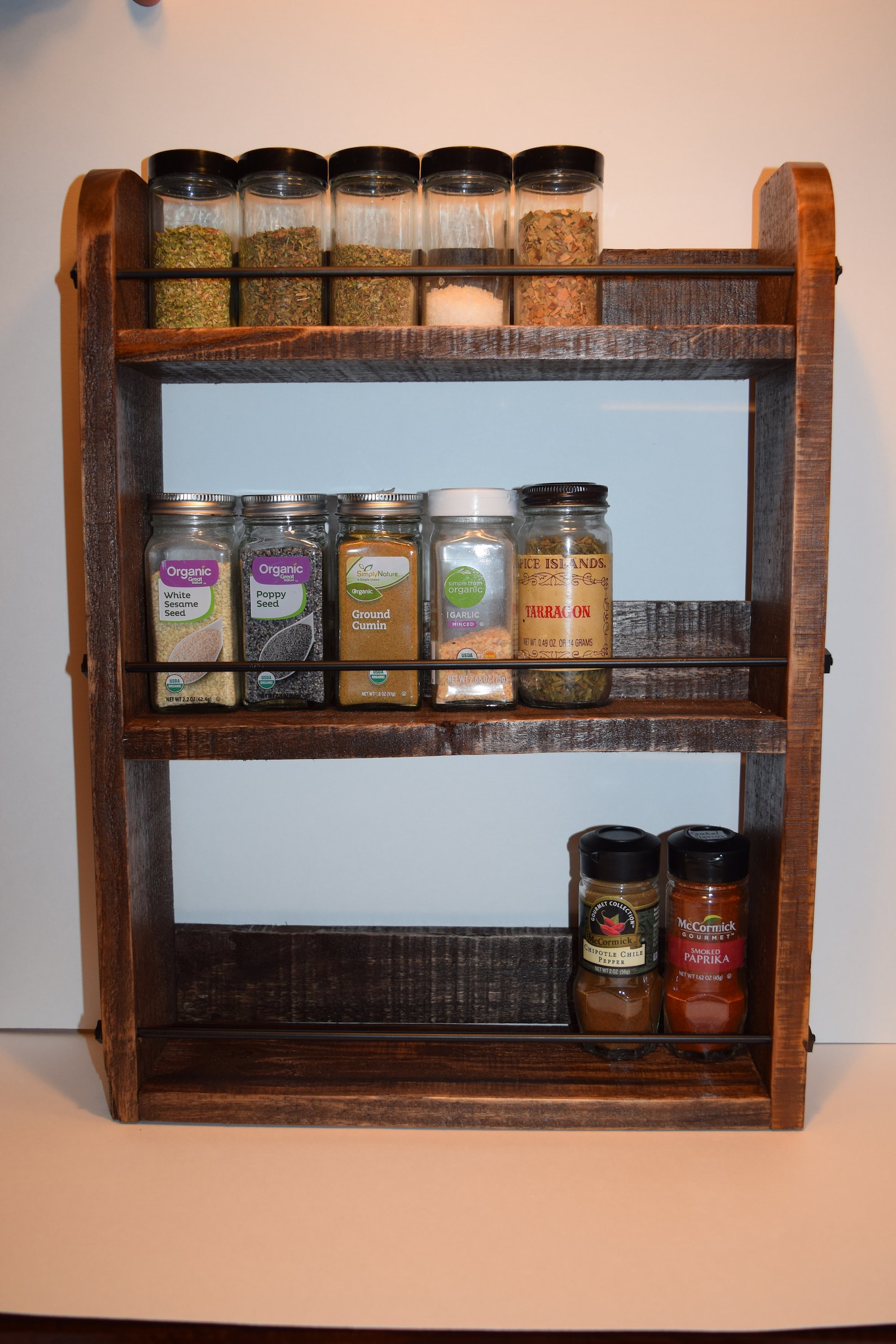 Rustic Reclaimed Wood Spice Wall Rack Essential Oil Storage - Etsy