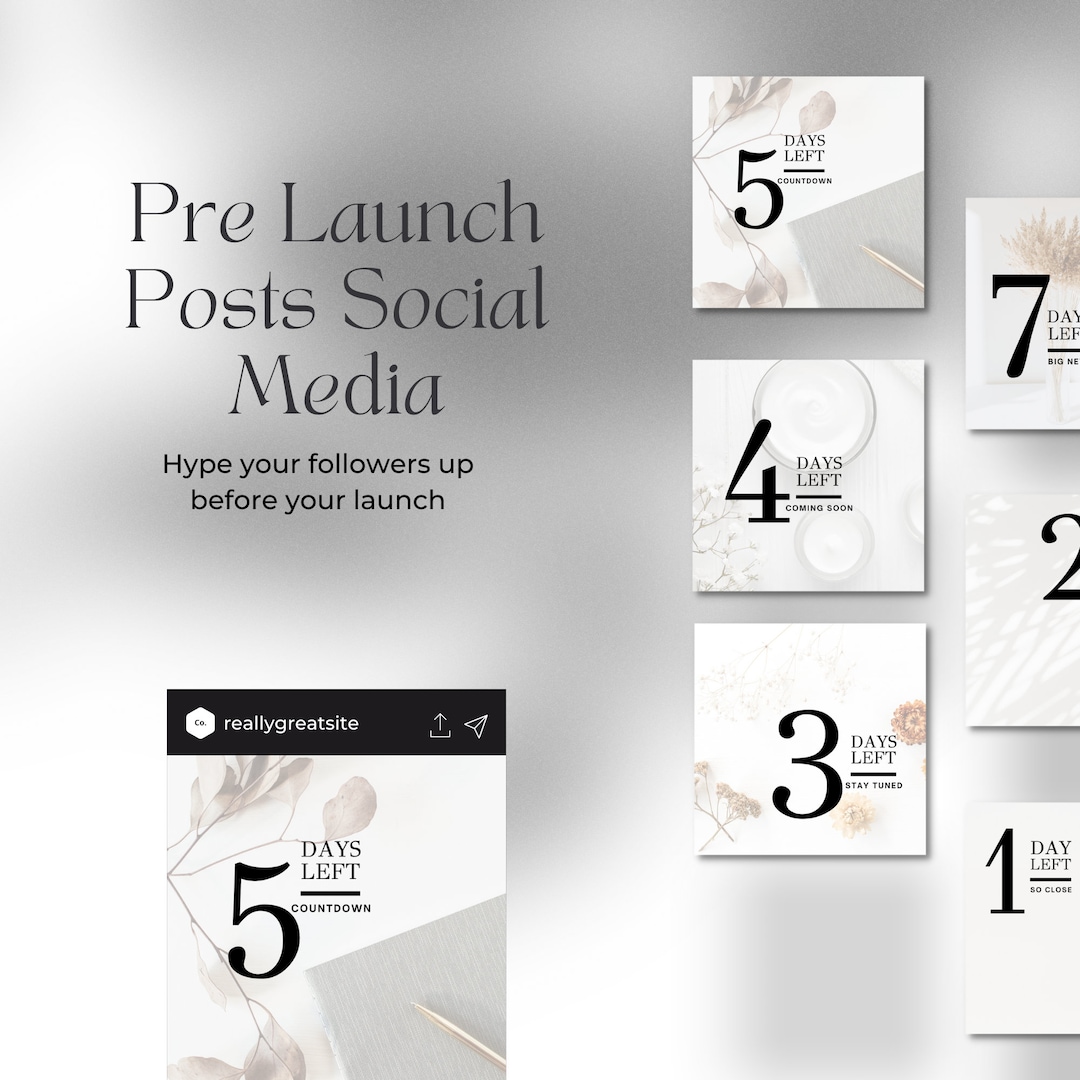 Editable 7 Day Launch Instagram Posts, Minimalist Template, Countdown ...