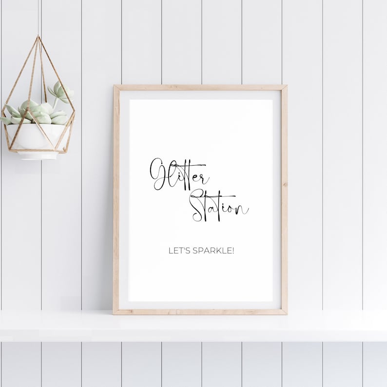 PRINTABLE Glitter Station Poster, 8 X 10 Digital Download, Table Sign ...