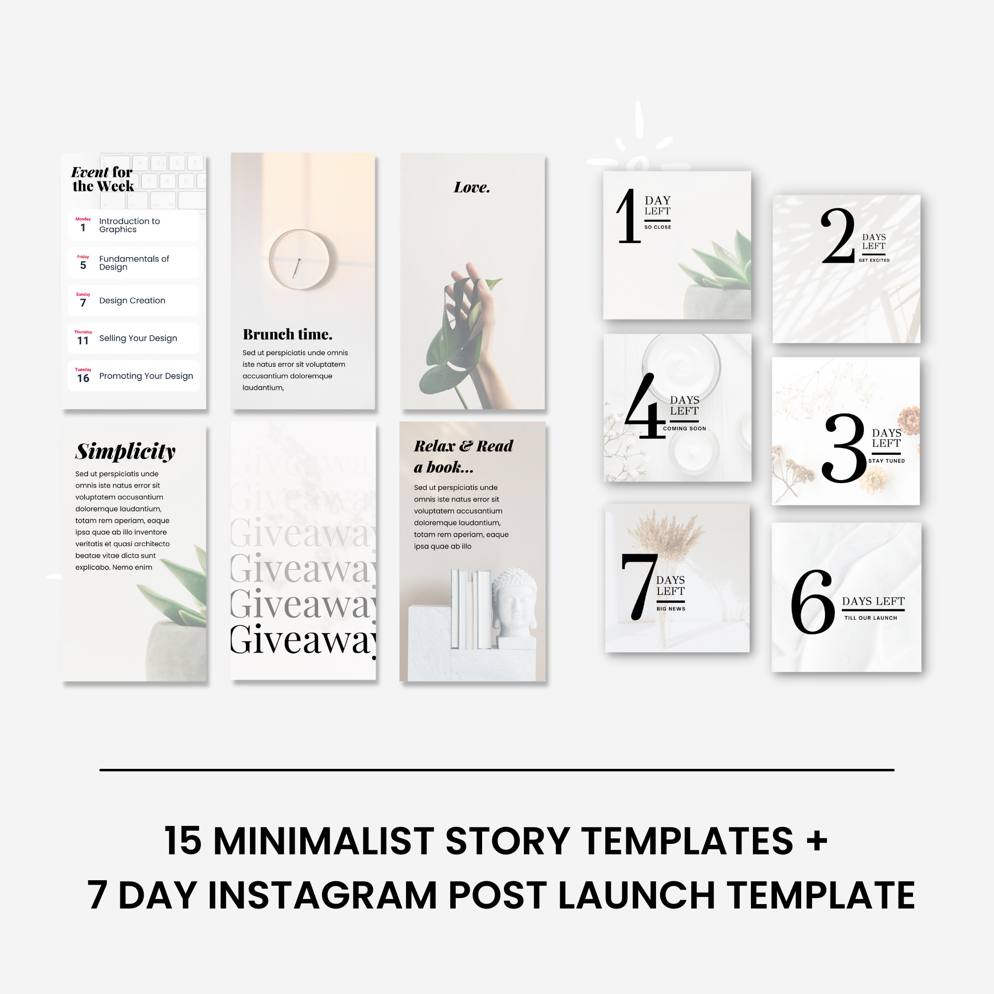 Countdown to Launch Instagram Templates, 22 Feed Posts, Editable ...