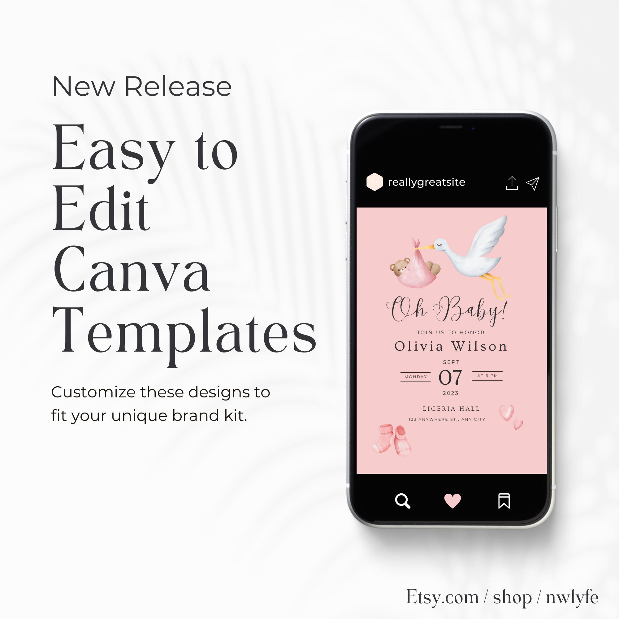 Editable Baby Shower Girl Tags Instant Download - Etsy