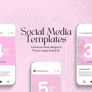 Editable Pink Social Media Launch Templates I Instagram Canva Template ...