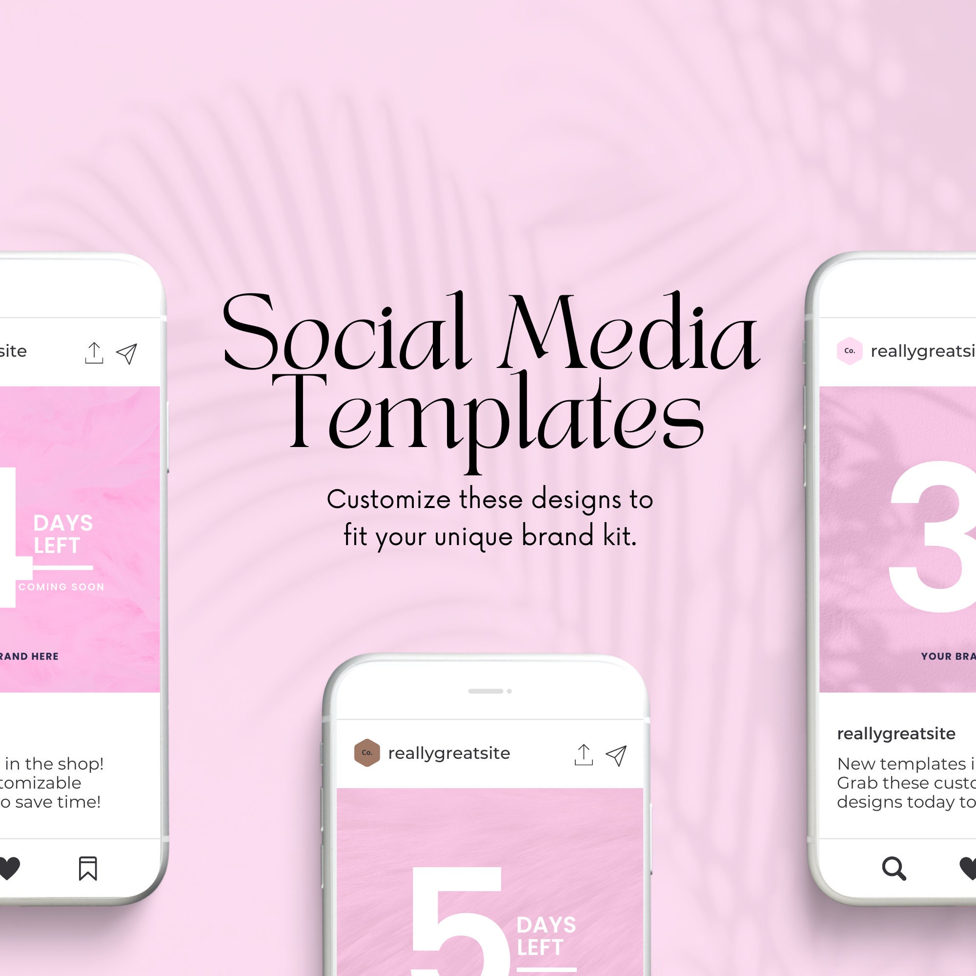 Editable Pink Social Media Launch Templates I Instagram Canva Template ...
