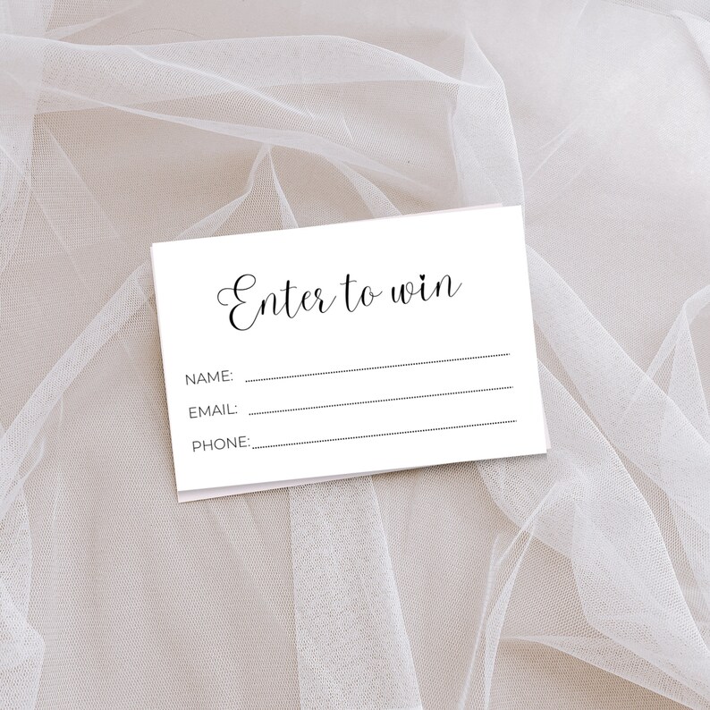 Raffle Ticket Template, Enter to Win Giveaway, Printable Personalized ...