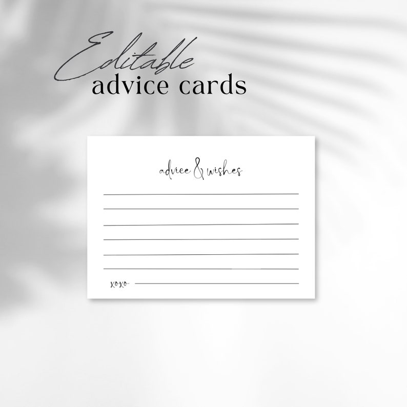 Editable Advice and Wishes Card, Share Your Wishes, Words of Wisdom ...