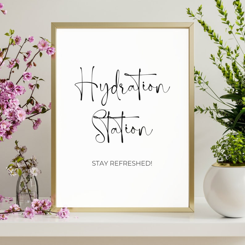 PRINTABLE Hydration Station Sign, Water Station Poster, Baby Shower ...