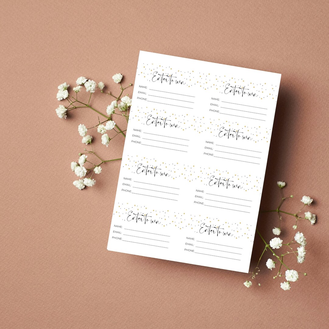 Gold Confetti Raffle Ticket Template: Elegant Contest Entry (digital ...