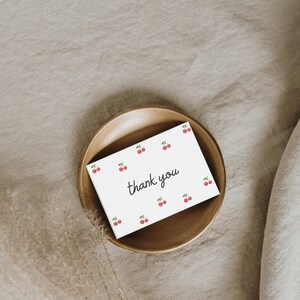 Cherry Thank You Card, Editable Template, Berry Sweet Baby on the Way ...