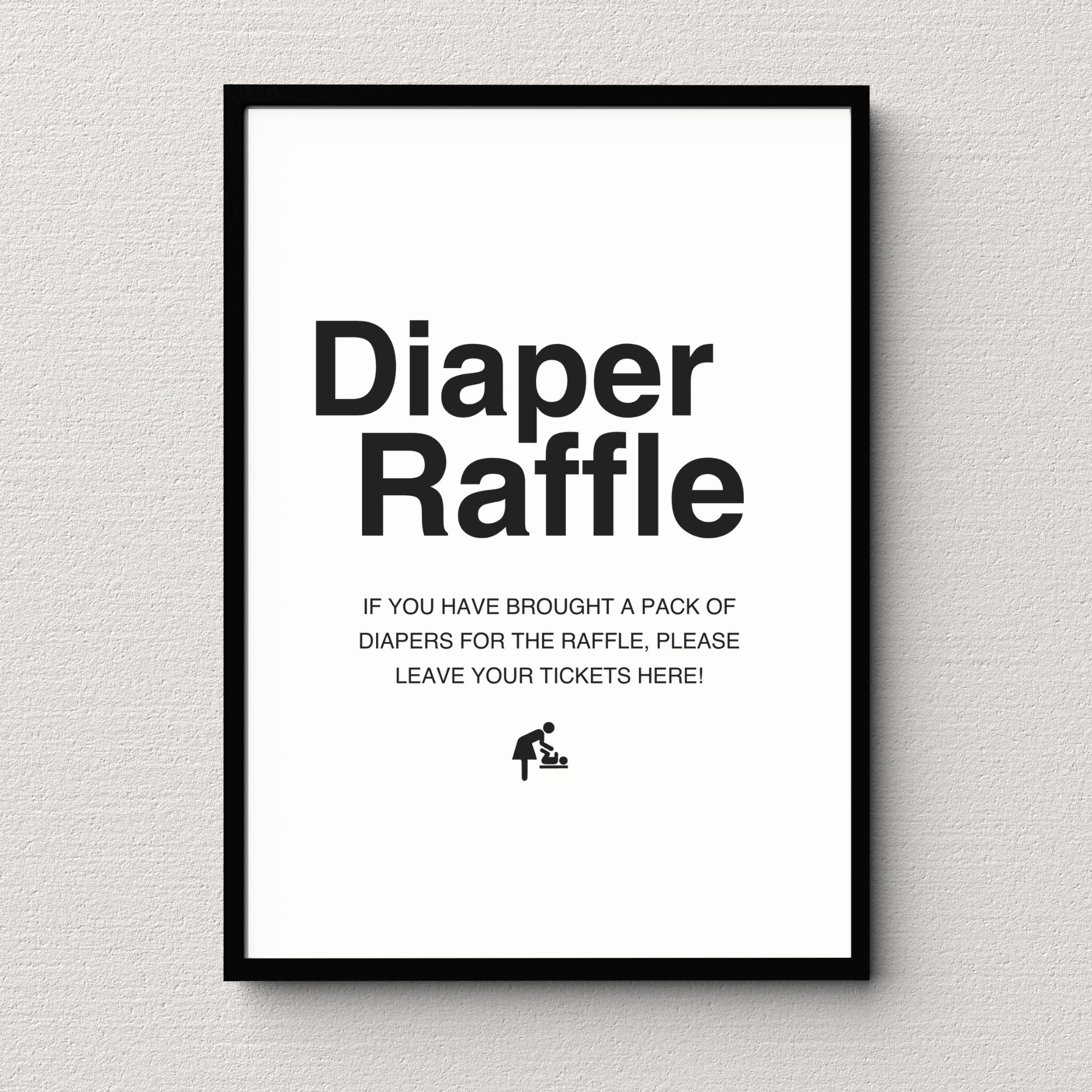 Printable Diaper Raffle Ticket and Sign Set, Baby Shower Games, Digital ...