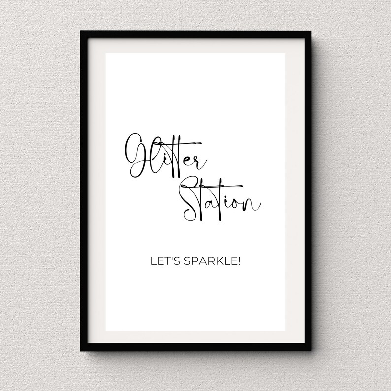 PRINTABLE Glitter Station Poster, 8 X 10 Digital Download, Table Sign ...