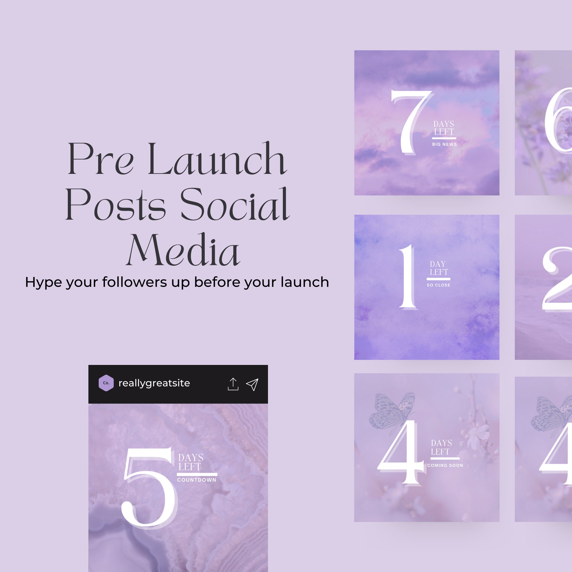Editable Countdown to Launch Purple Instagram Feed Posts - Etsy
