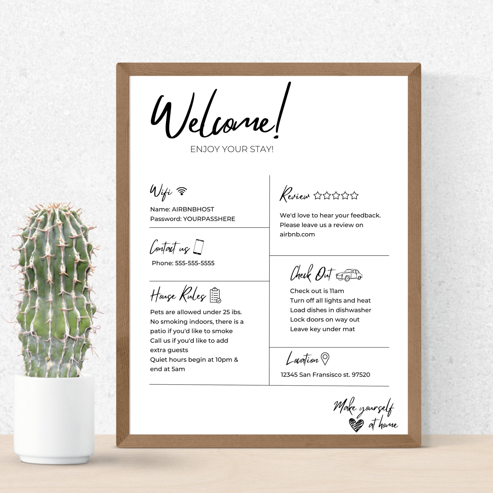 Editable Air Bnb Welcome Guide, Airbnb Guest Guide, Airbnb Template - Etsy
