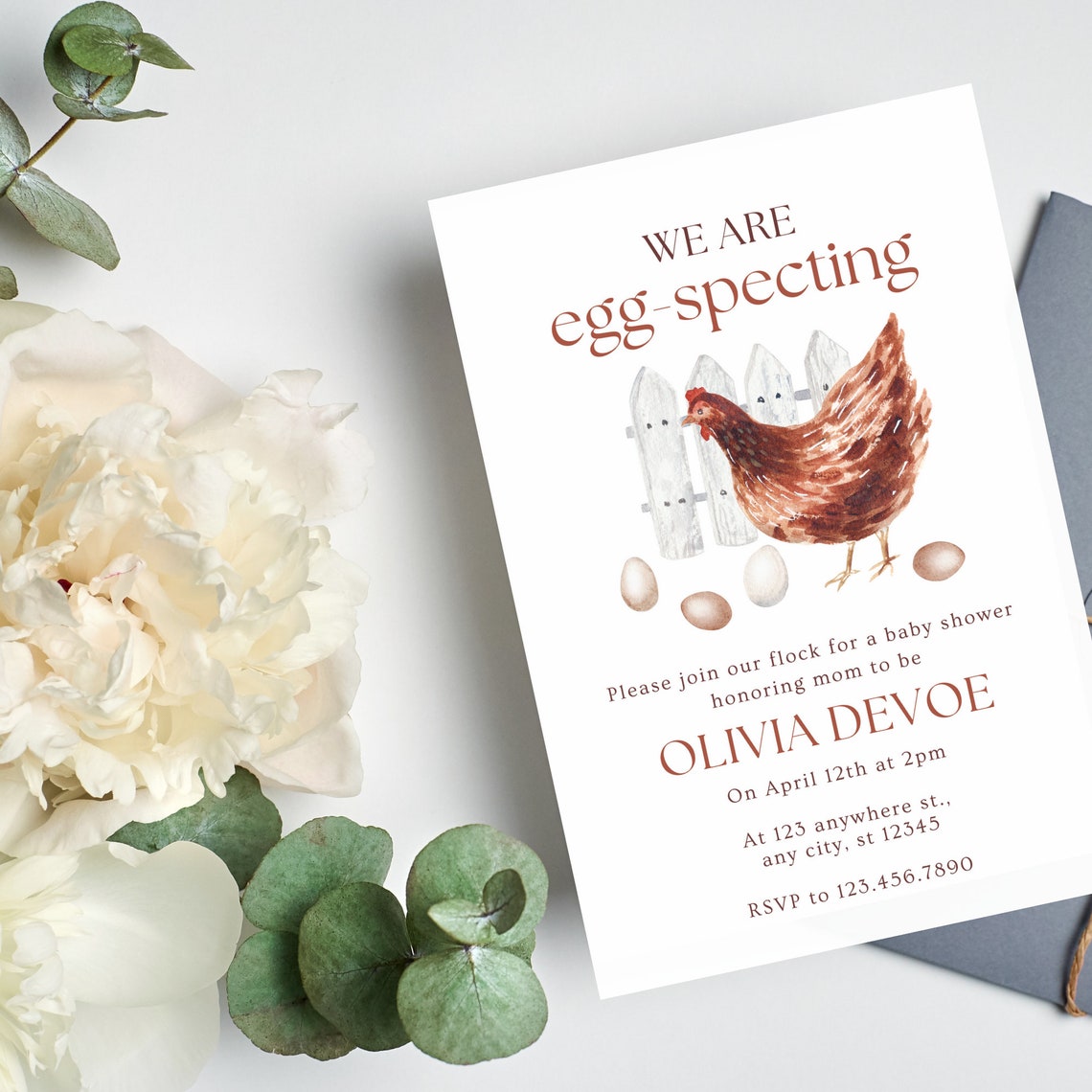 Chicken Invitation, Editable Template, Chickens and Eggs, Farm ...