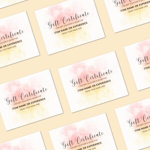Certificate Template, Event Experience Coupon, Watercolor Editable ...